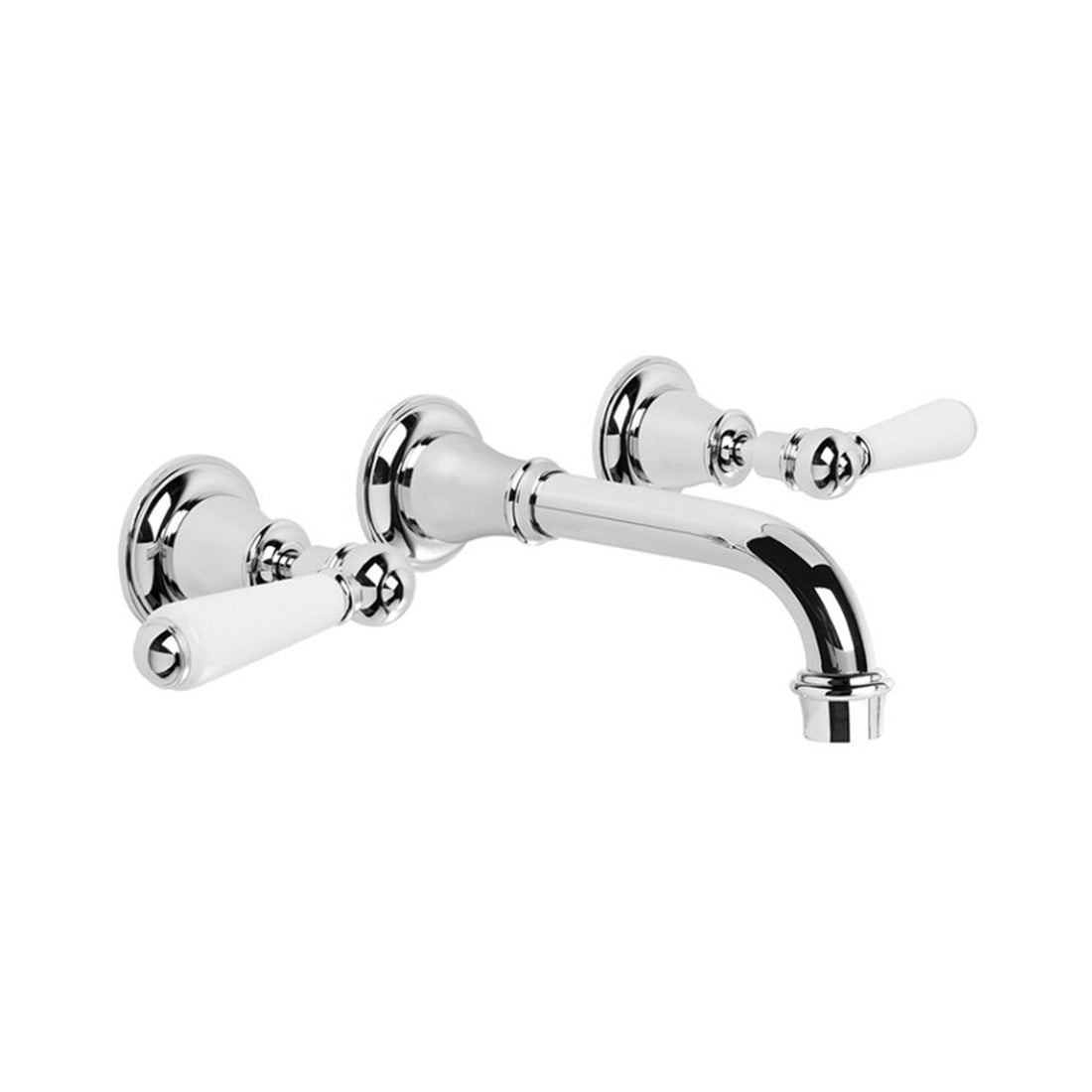 Brodware Neu England Wall Set - Durobrite Chrome, Flow Control & White ...