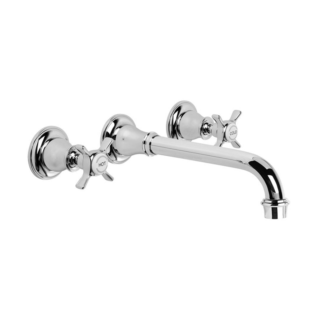 Brodware Neu England Wall Set - Chrome Ceramic Disc with Cross Handle ...