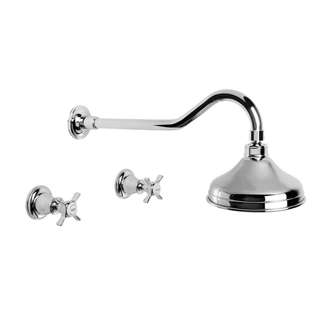 Brodware Neu England Shower Set - Chrome Cross Handle – Cook & Bathe