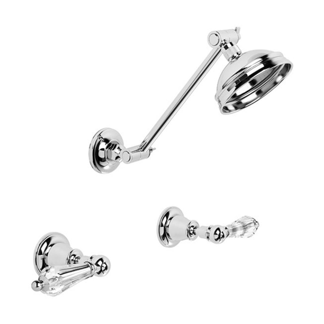 Brodware Neu England Shower Set With Kristall Lever Durobrite Chrome ...