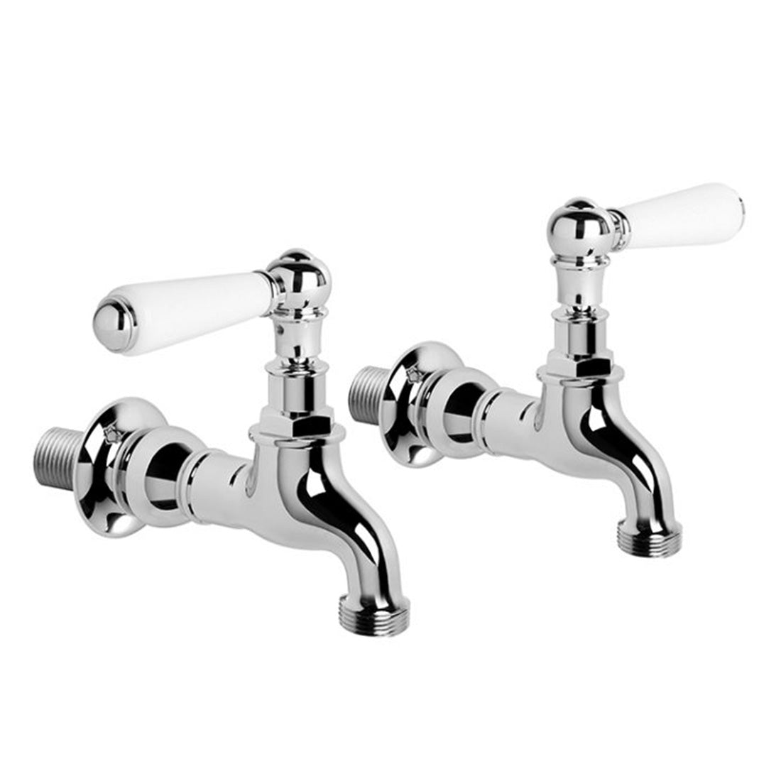 Brodware Neu England Bib Taps With White Porcelain Lever Durobrite ...