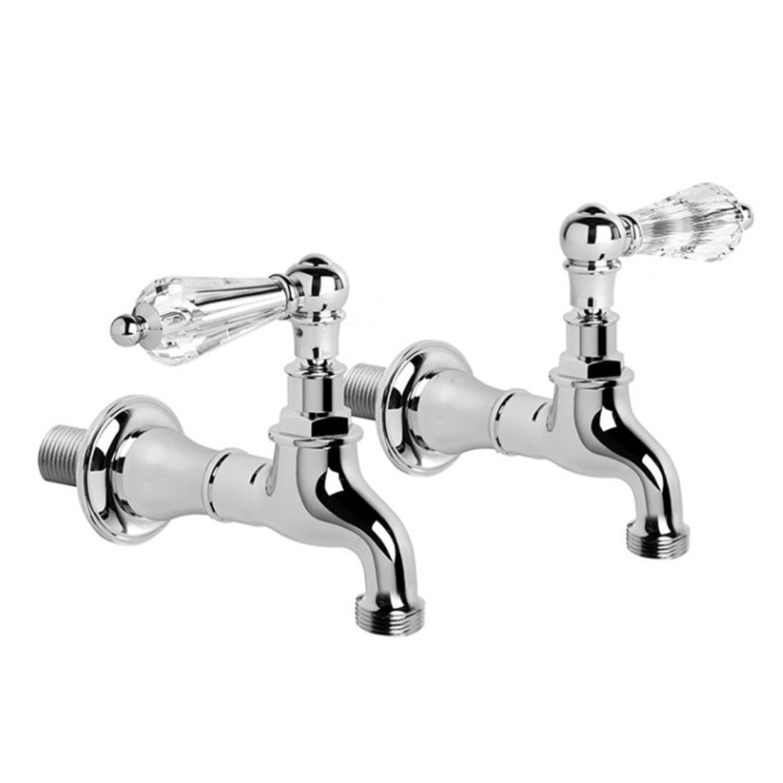 Brodware Neu England Bib Taps With Kristall Lever Durobrite Chrome ...