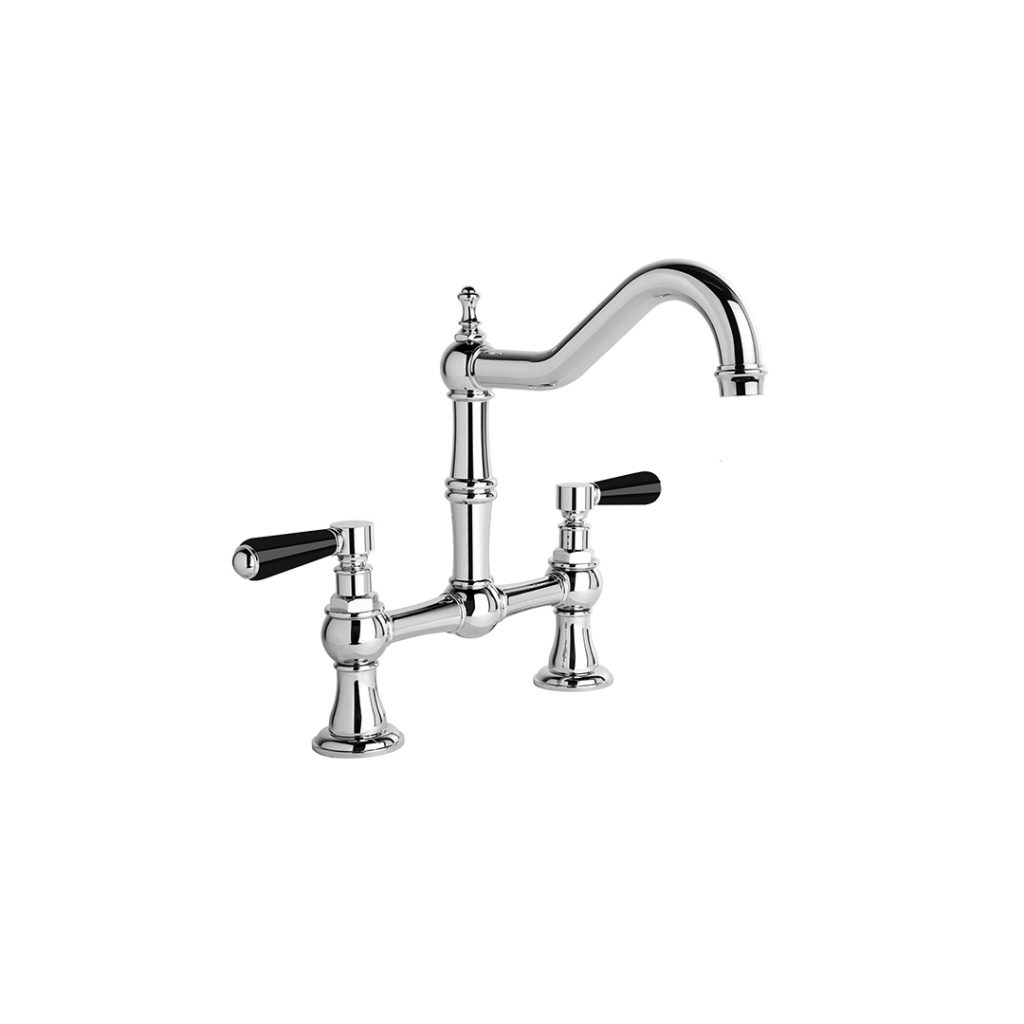 Brodware Winslow Kitchen Set Black Porcelain Lever Durobrite Chrome ...