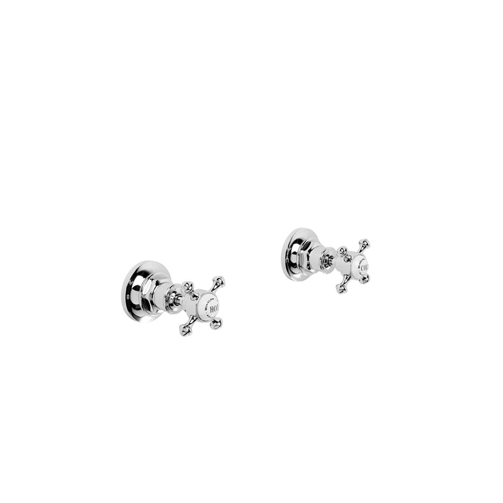 Brodware Winslow Wall Taps Cross Handle - Ceramic Disc Durobrite Chrome ...