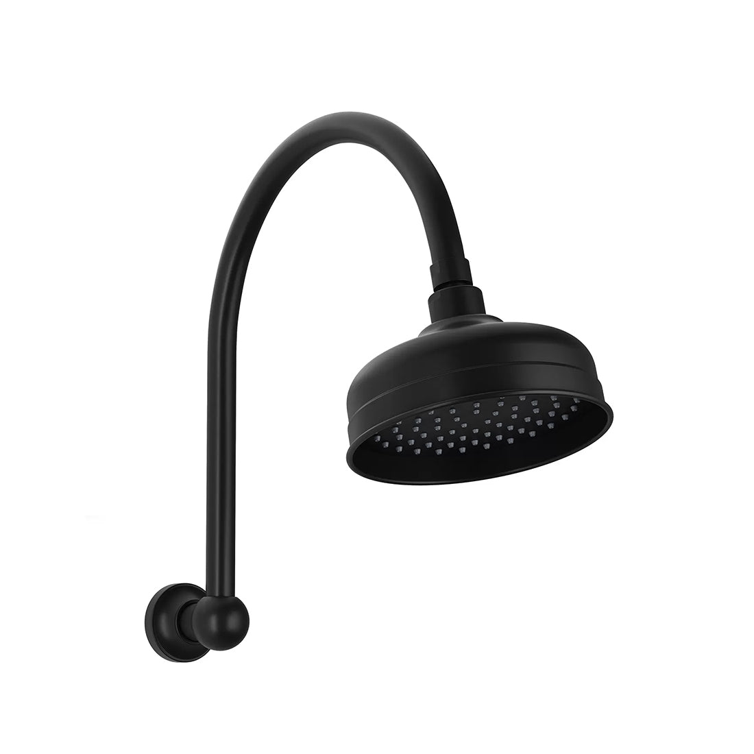 Phoenix Cromford High-Rise Shower Arm And Rose Matte Black | Cook & Bathe