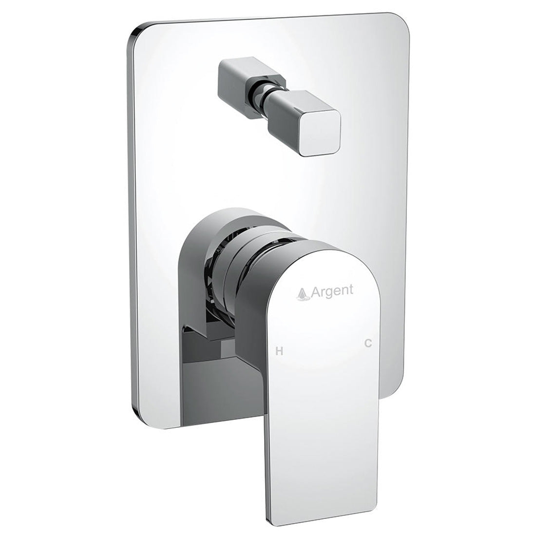 Argent Evoke Diverter Mixer Trim Square Chrome | Cook & Bathe