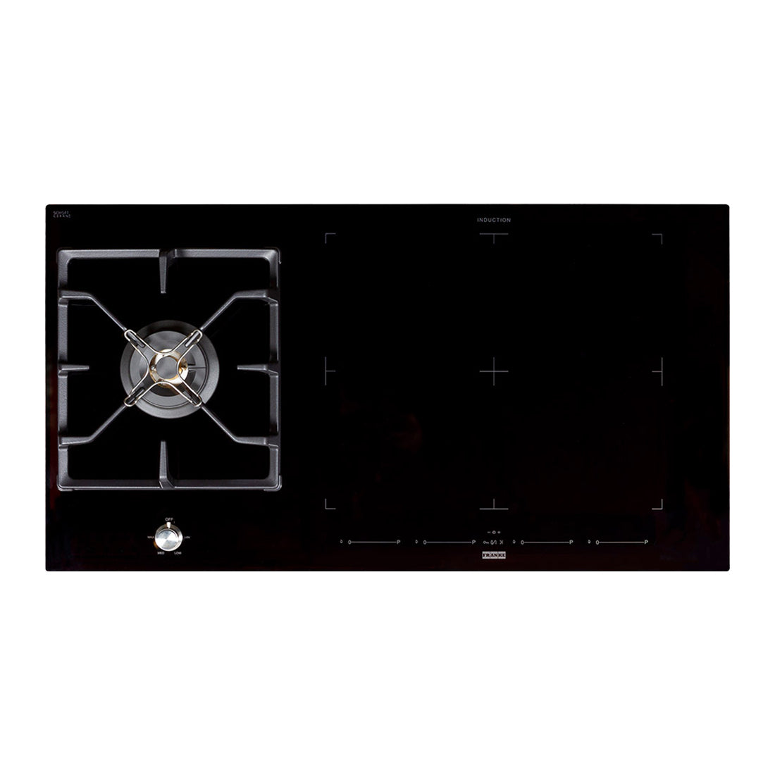 Franke Professional Gas & Induction Cooktop Black Ceramic Glass 96cm ...