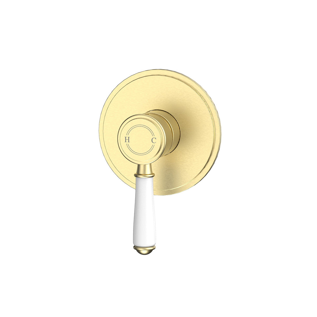 Ikon Clasico Wall Mixer Trim Kit Ceramic Handle Brushed Gold – Cook & Bathe
