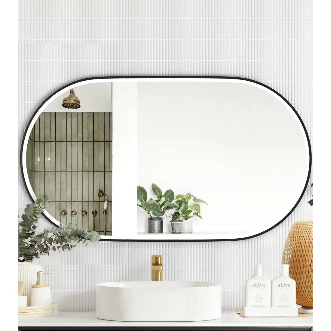 Otti LED Noosa 1200(W)x750(H) Black Metal Frame Mirror – Cook & Bathe