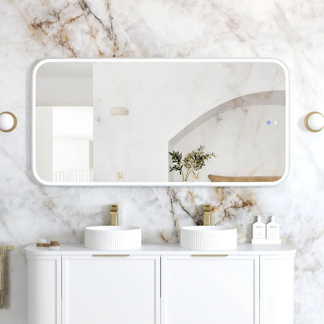 Otti LED Newport 1500(W)x750(H) White Metal Frame Mirror – Cook & Bathe