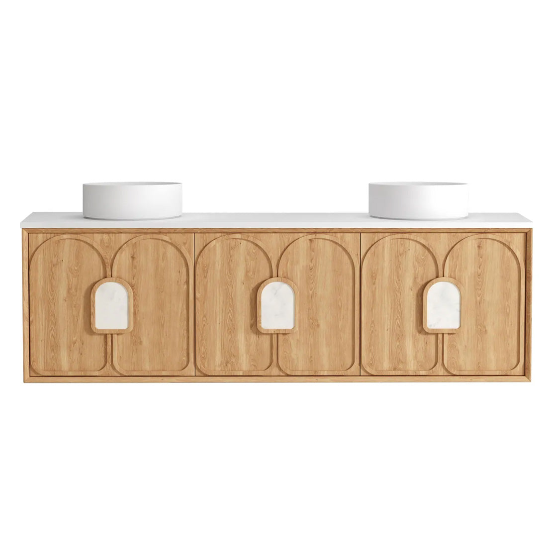 Otti Laguna 1800mm Natural American Oak Wall Hung Vanity (Ultra Deluxe ...