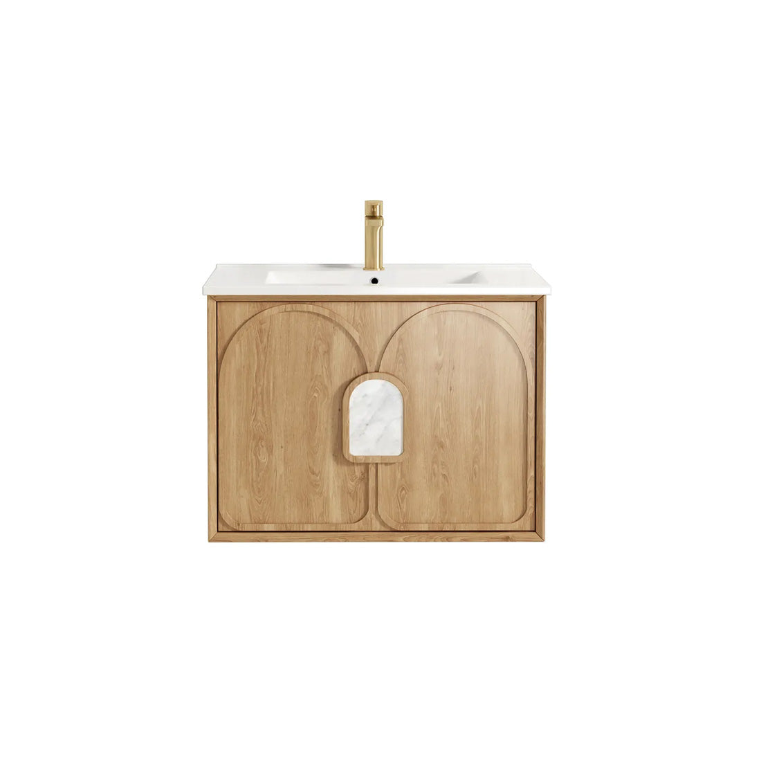 Otti Laguna Mark II 750mm Woodland Oak Wall Hung Vanity (Slimline Cera ...