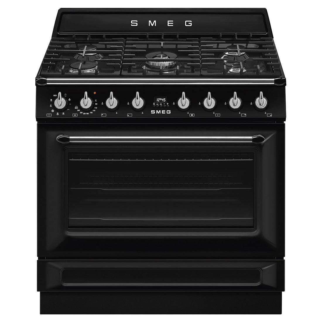 Smeg 90cm Victoria Dual Fuel MF Freestanding Cooker Black – Cook & Bathe