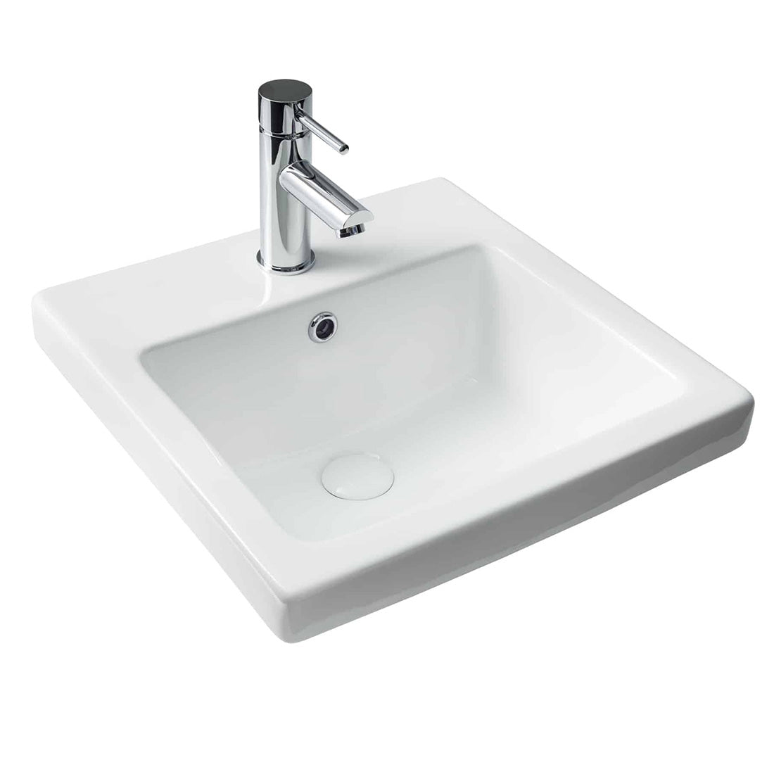 Seima Kyra Ceramic Inset Above Counter Basin, Square, 1 Taphole | Cook ...